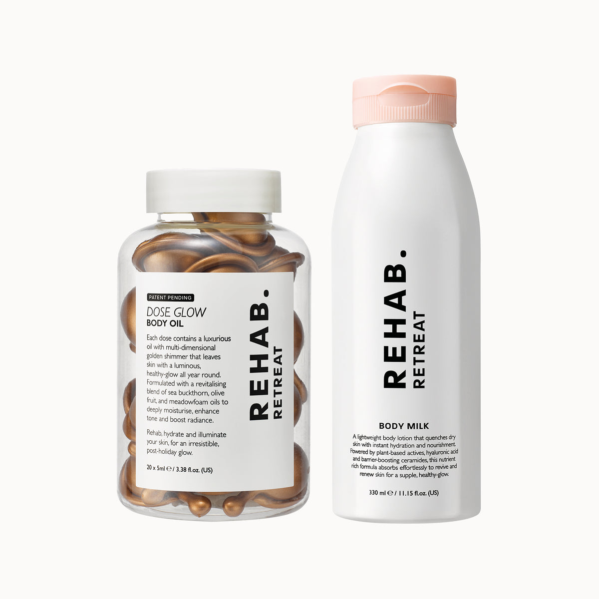 NEW REHAB. Retreat Dose Glow Body Oil & Body Milk – rehabyourhair